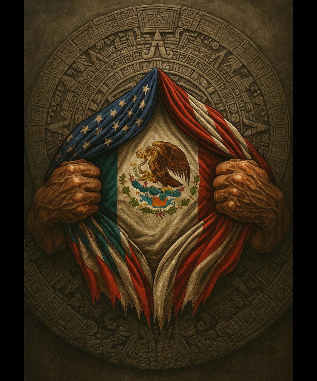 Mexico USA Unity Flag Art – Mexican and American Pride Digital Download ...