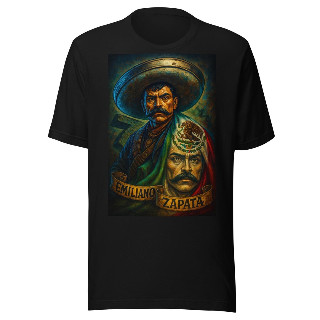 Emiliano Zapata Portrait Art – Mexican Revolutionary Hero With Flag ...
