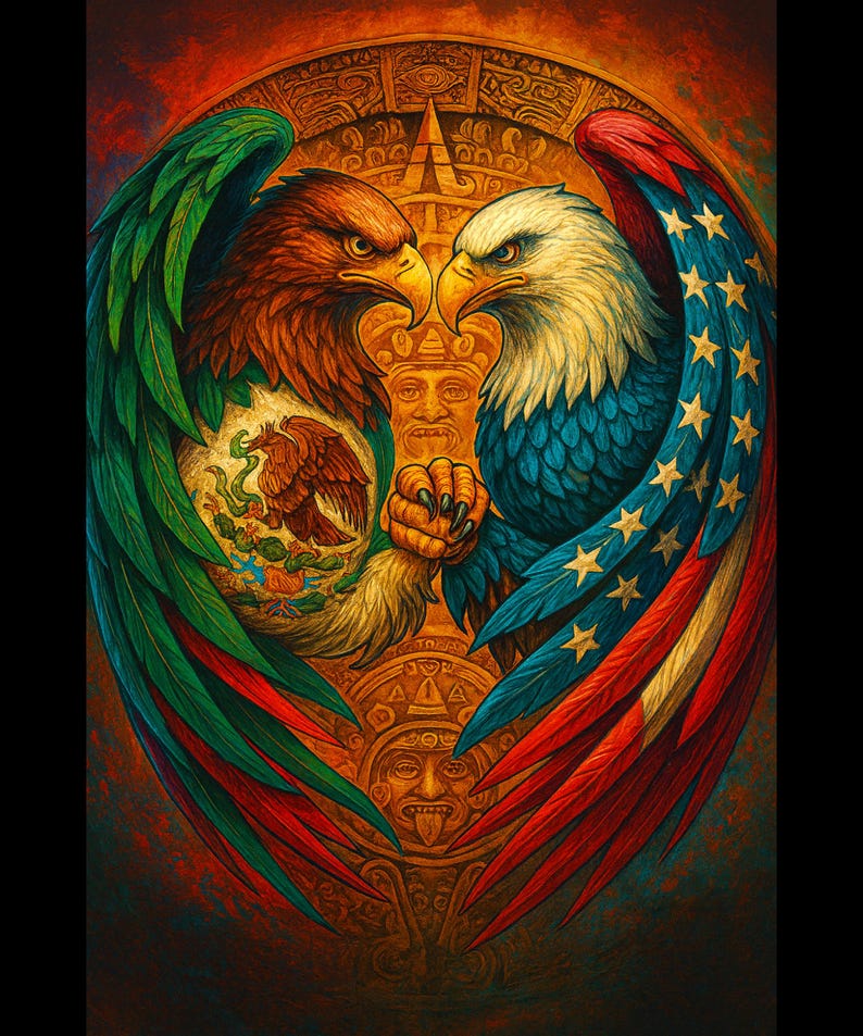 Mexican & American Eagles – Symbolic Unity Art | Digital Download - Etsy