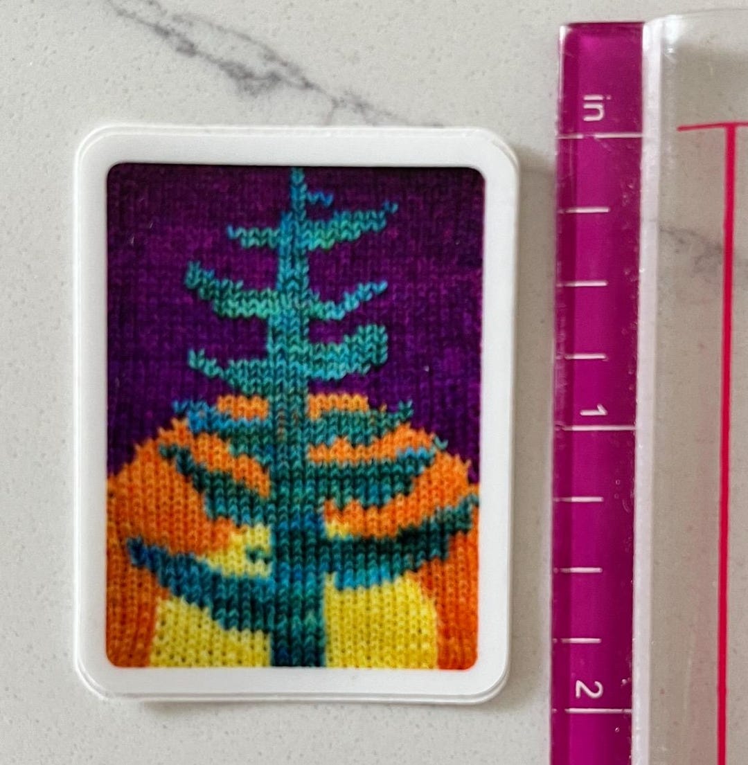 Knit Tree Sticker, Gift for Knitter, Vinyl Knitting Sticker, Tree ...