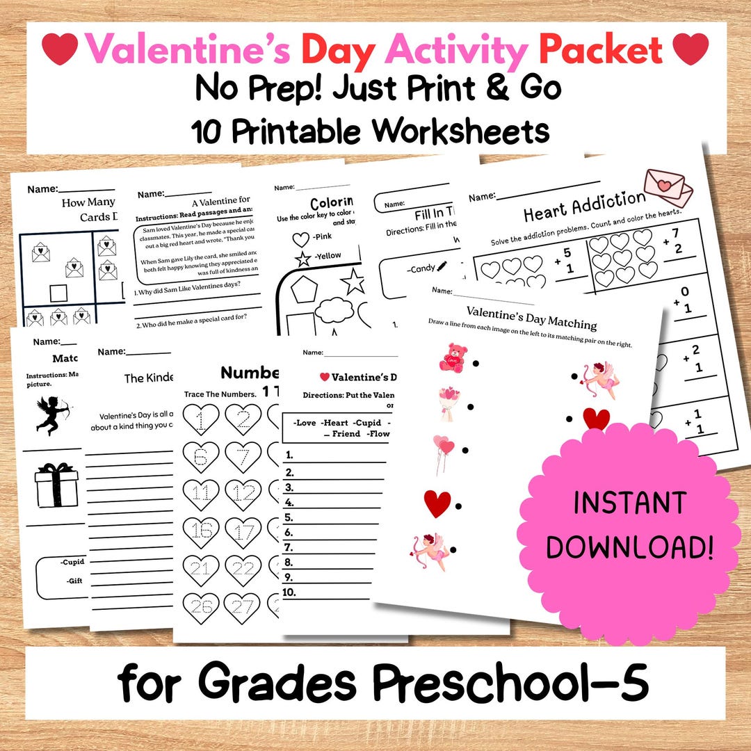 Valentine’s Day Fun Packet | 10 Printable Classroom Activities | No ...
