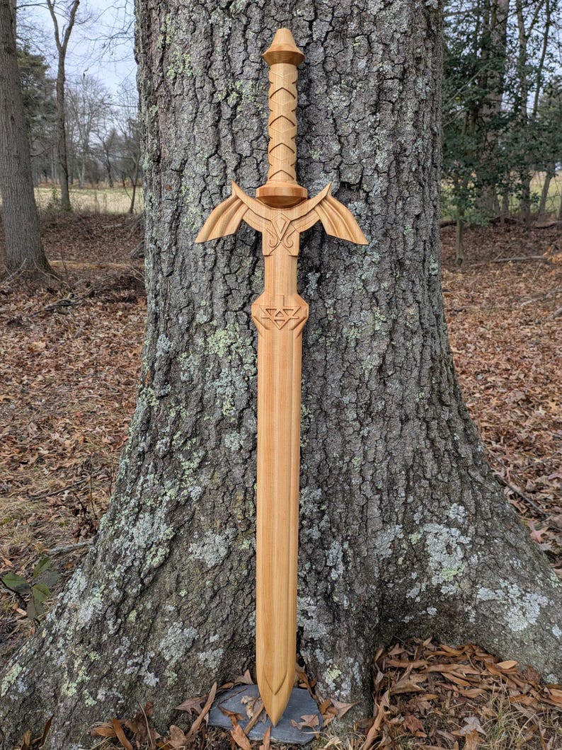Legend of Zelda Carved Wood Master Sword Replica in Hard Maple - Etsy