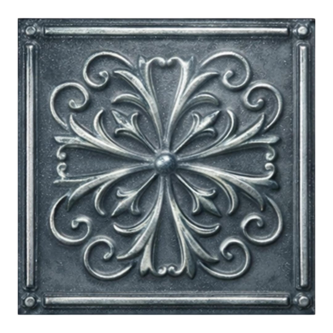 3D Metal Tile Peel and Stick Decals, 9 Faux Metal Stickers, Removable ...