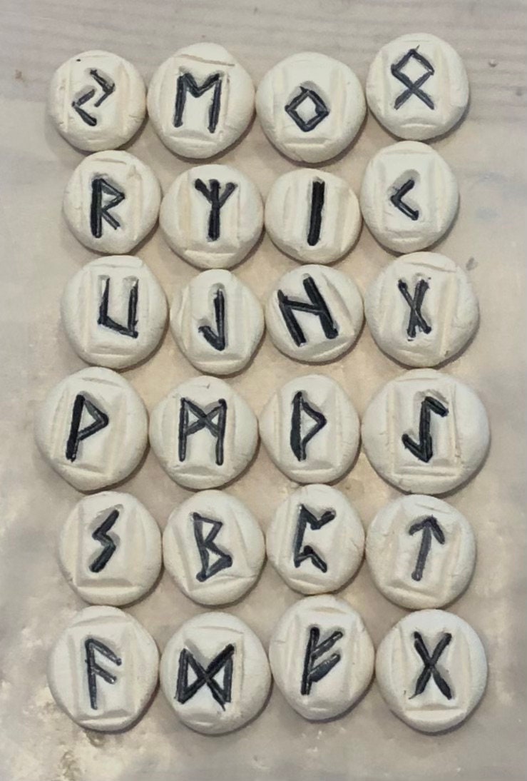 Porcelain Clay Rune Set Elder Futhark - Etsy