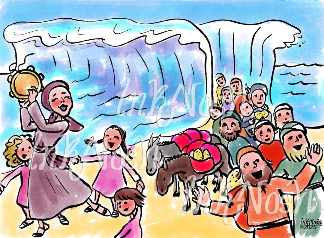 Parshat Beshalach - Shirat Hayam, Splitting of the Sea Scene - Etsy