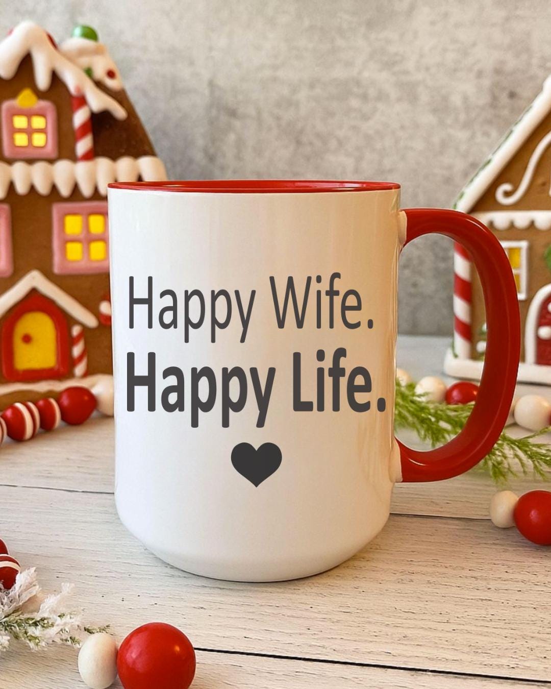 Happy Wife Happy Life Mug, Funny Marriage Coffee Cup, Cute Relationship ...