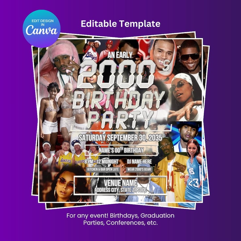 Early 2000s Party, 2000s Birthday Flyer, 2000s Birthday Flyer, 2000s ...