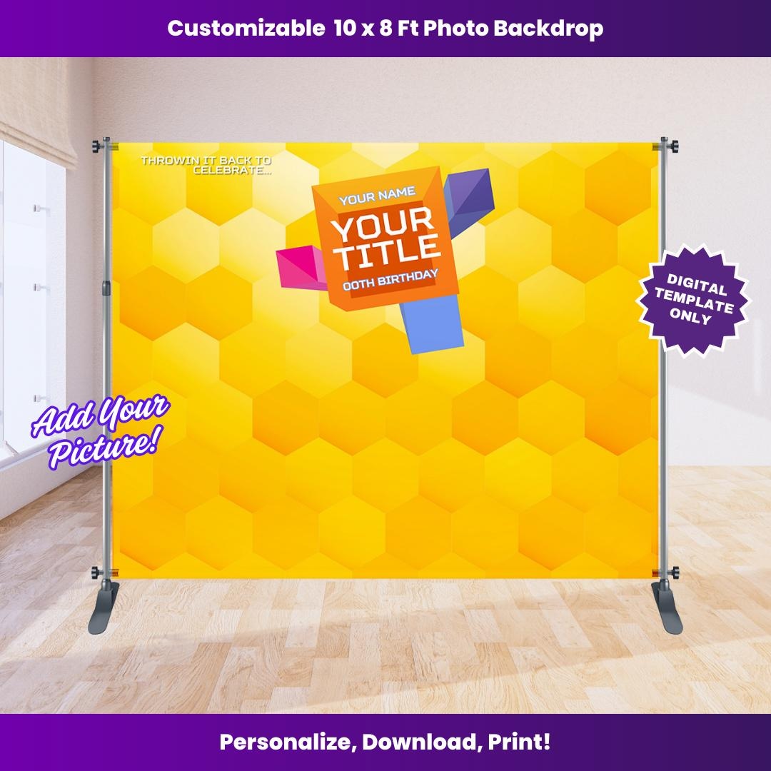 10x8 Ft Party Photo Backdrop Template, Editable Canva Banner (digital ...