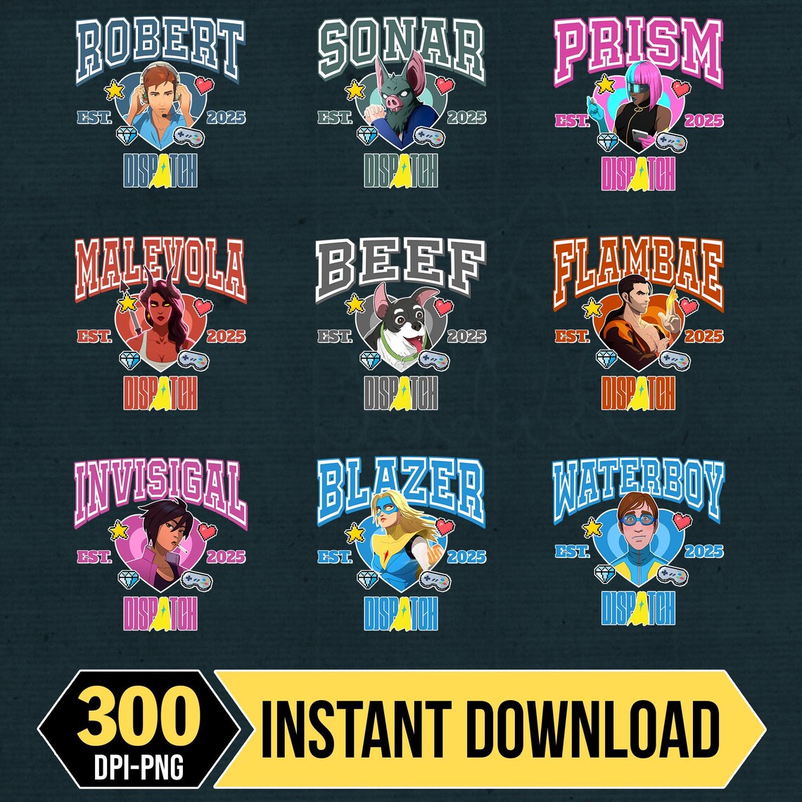 Dispatch Game Characters Varsity PNG Designs, Dispatch Beef Punch up ...