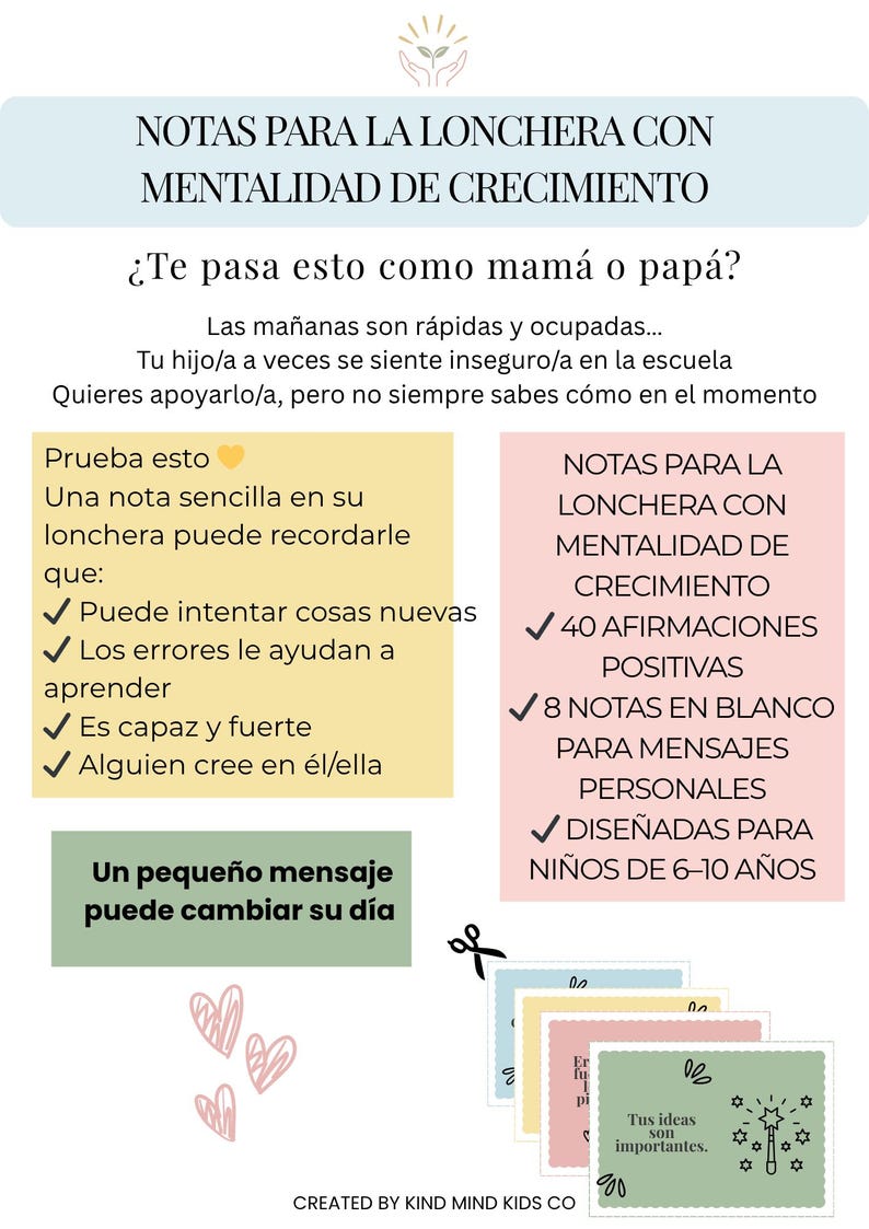 Spanish Kids Lunchbox Notes | Positive Affirmations, Blank Notes ...