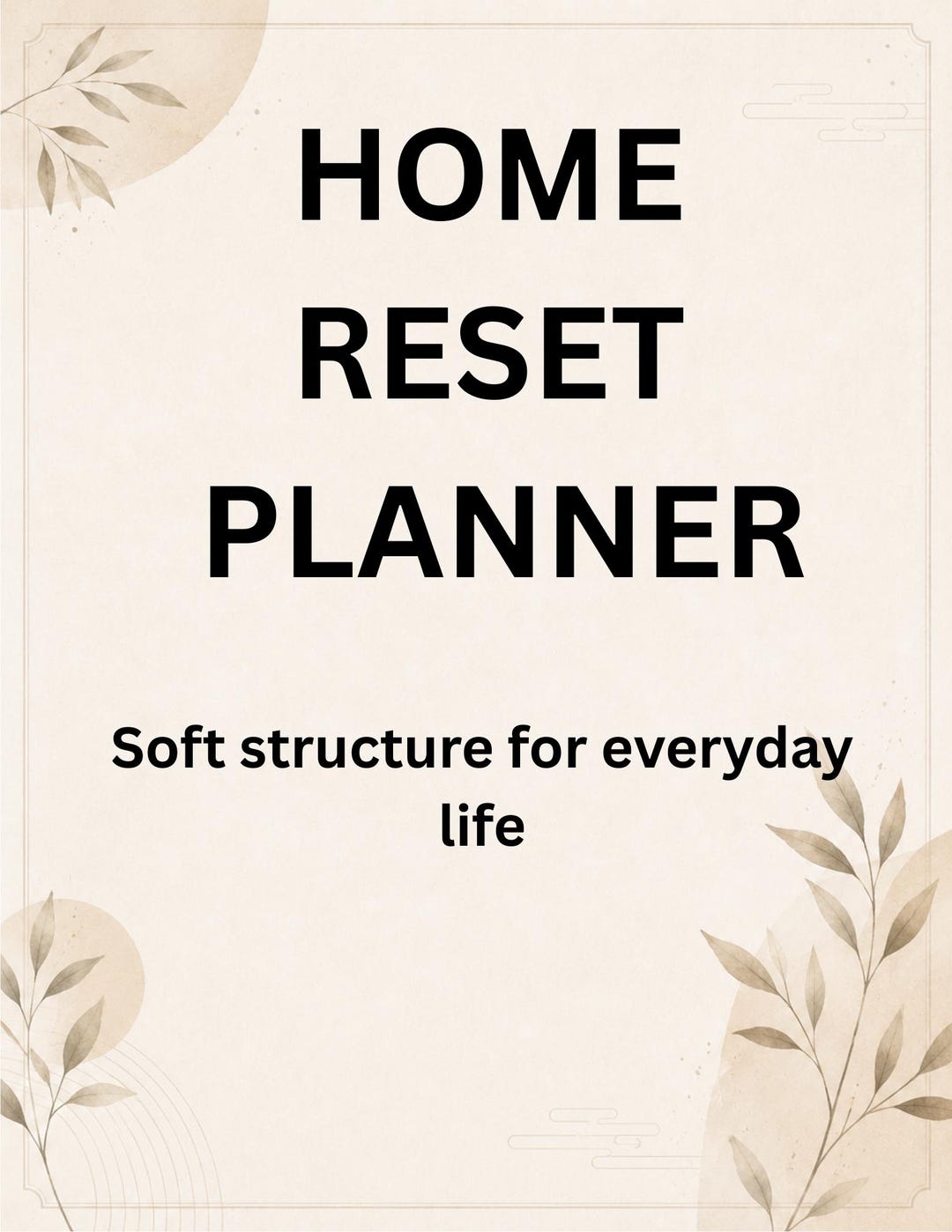 Japandi Home Reset System Printable | Minimal Cleaning Planner PDF ...