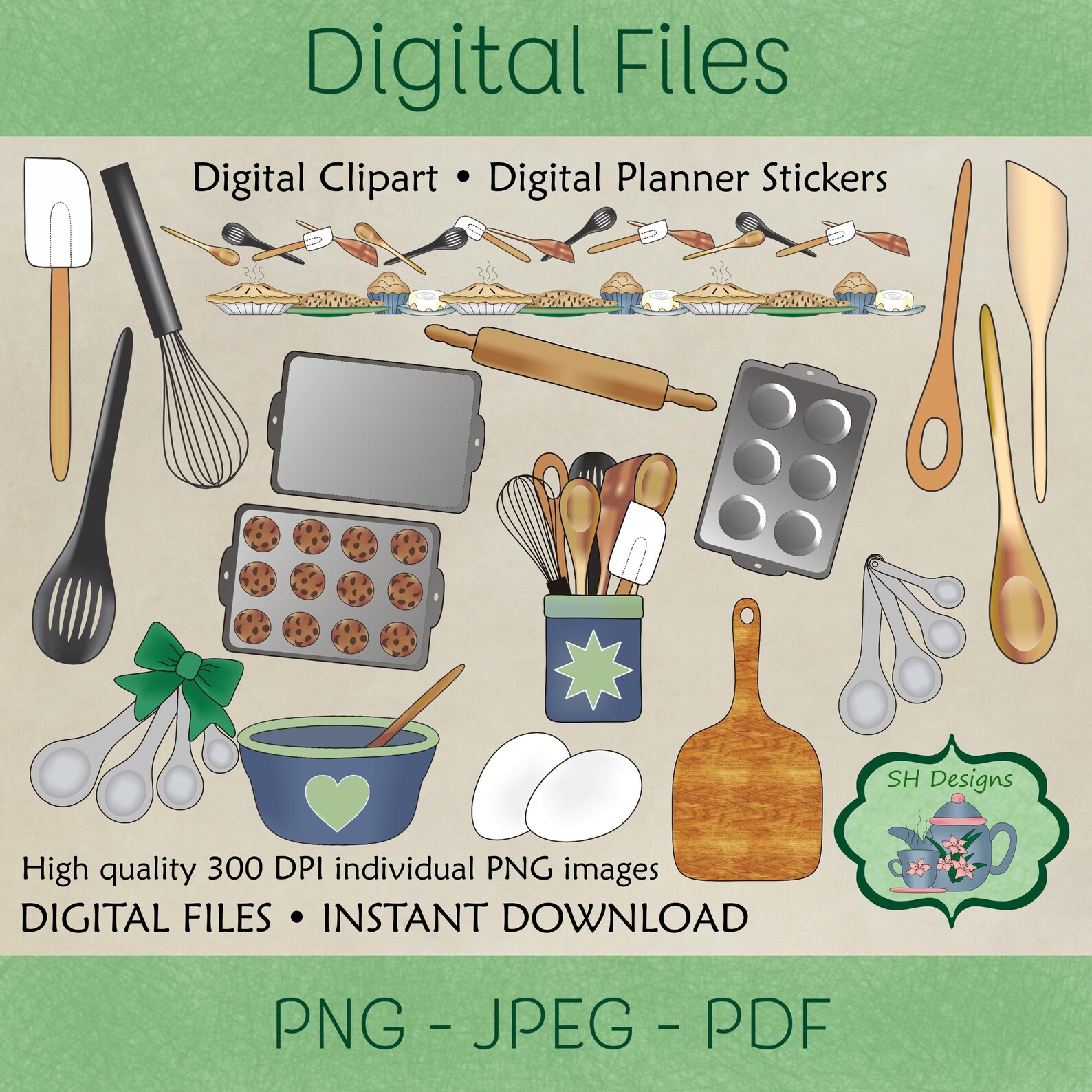 Cooking Digital Clipart, Baking Clipart, Cooking Planner Stickers ...
