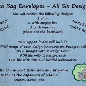 High Tea Bag Envelope, Tea Themed Tea Bag Wrapper, Tea Party Favor, Tea Bag Party Favor ...