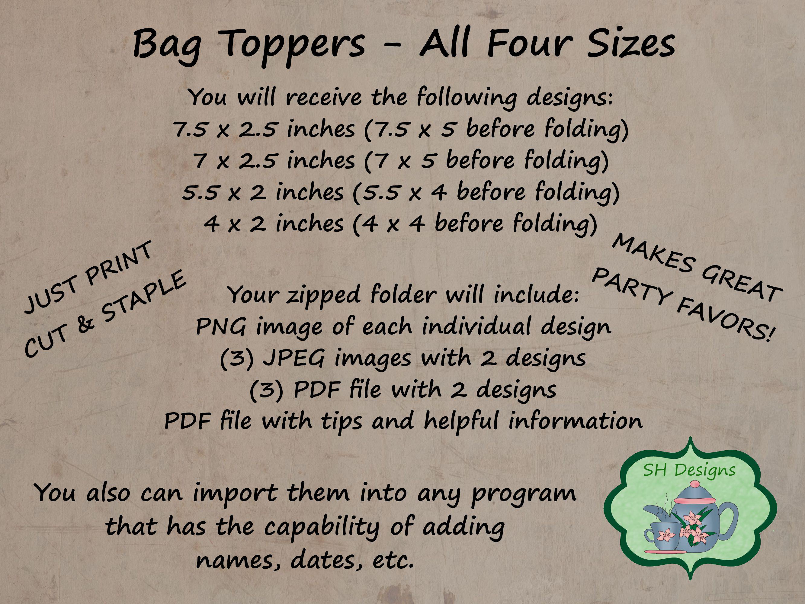Heart Bunny Zipper Bag Toppers, Printable Bag Topper, Easter Bag Topper ...