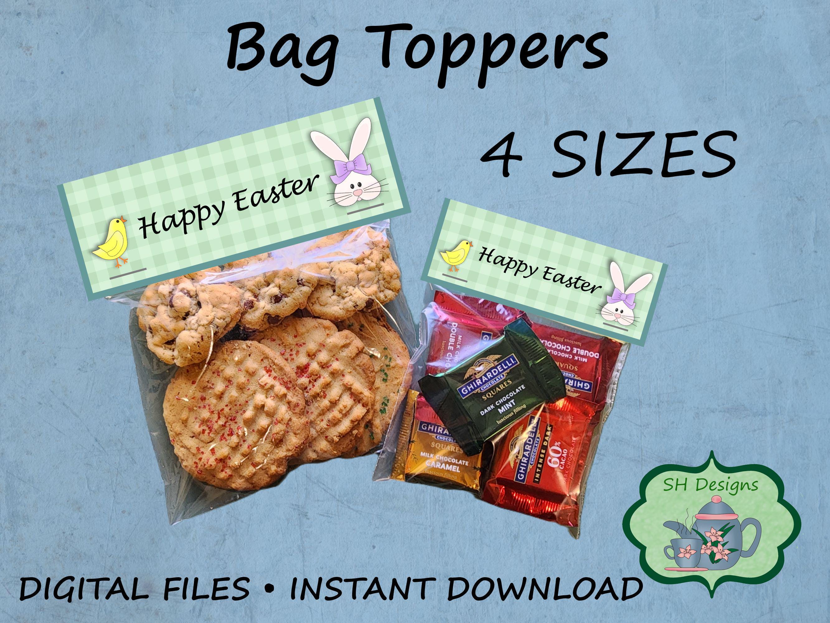 Heart Bunny Zipper Bag Toppers, Printable Bag Topper, Easter Bag Topper ...