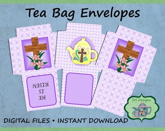 High Tea Bag Envelope, Tea Themed Tea Bag Wrapper, Tea Party Favor, Tea ...
