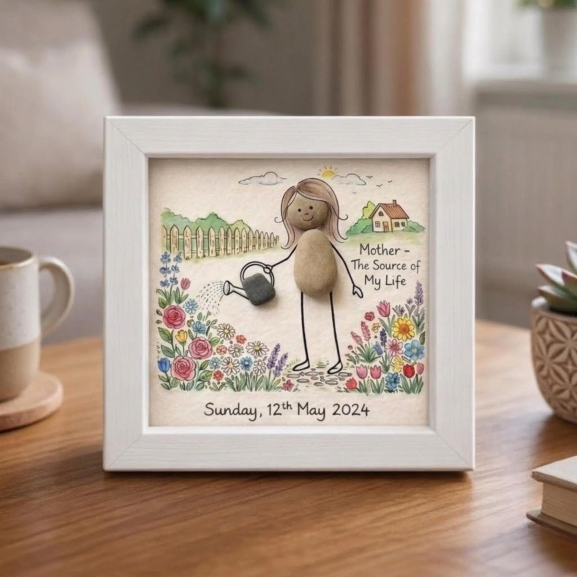 Mother Stone Art Frame, Pebble Art Mom Gift,handmade Mother’s Day Gift ...