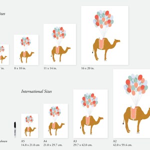 Camel & Balloons Art Print | Whimsical Home Decor | Colorful ...