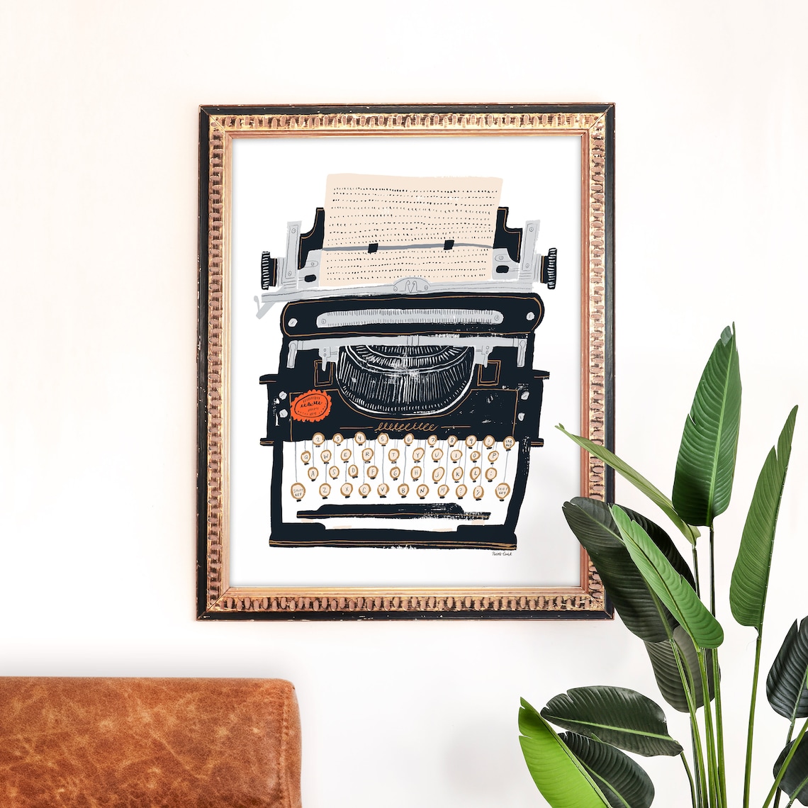 Typewriter Art Print Writer Painting Underwood Wall Art - Etsy