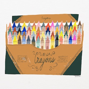 Crayons Art Print | Craft Room Painting | Artist Wall Art | Art Studio ...