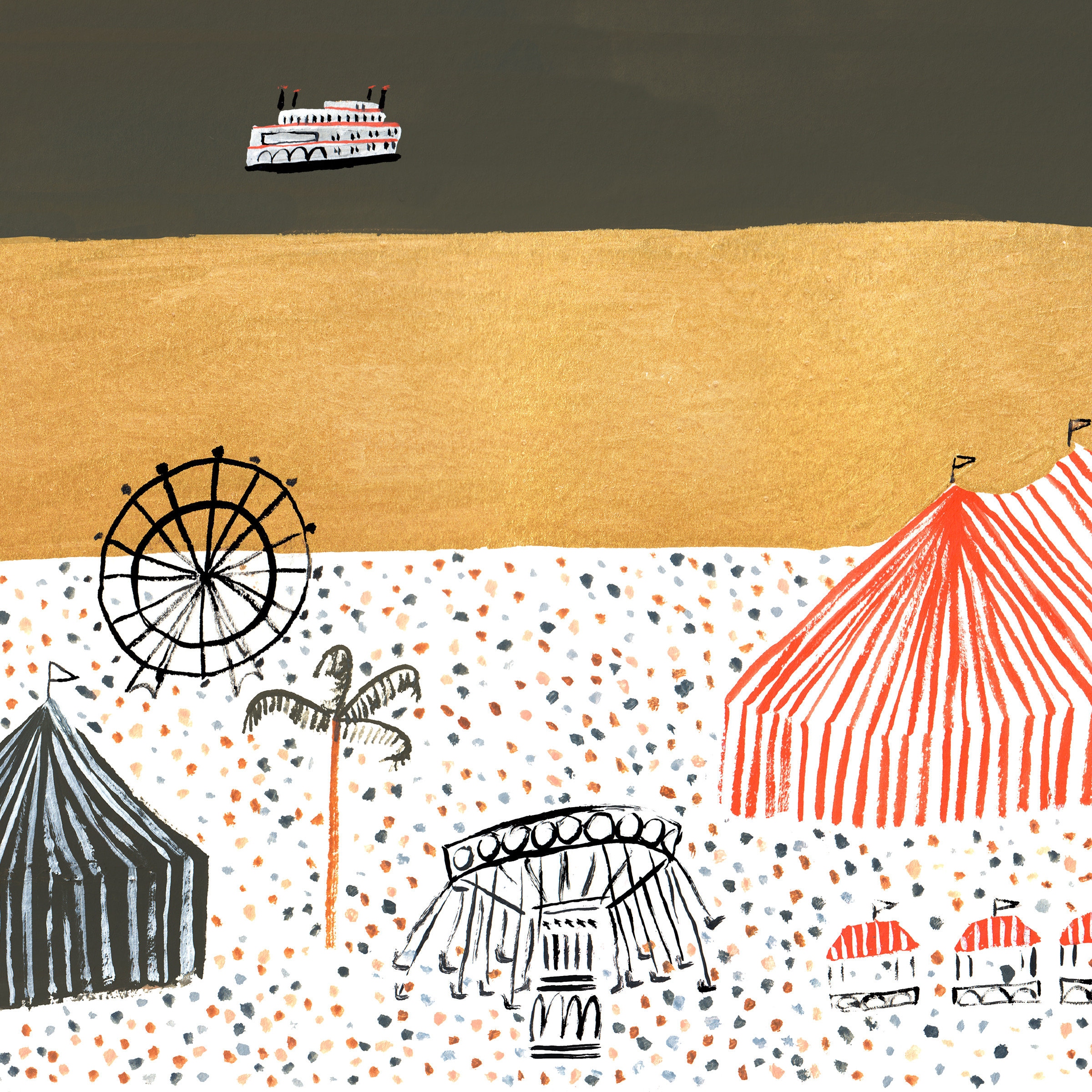 Set of 2 Crowded American Scenes Art Prints | Derby Wall Decor ...