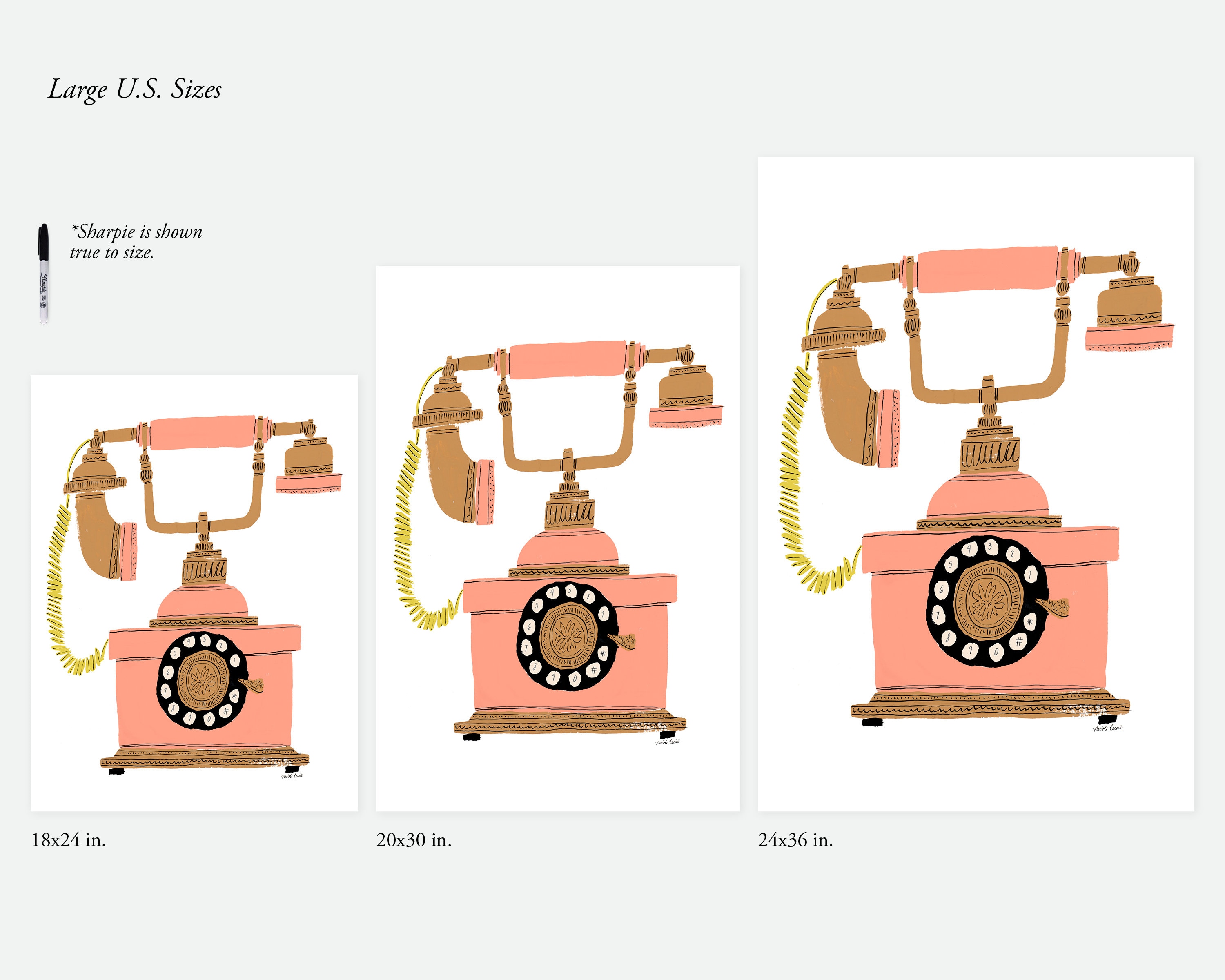 Telephone Art Print Vintage Painting Unique Wall Art - Etsy