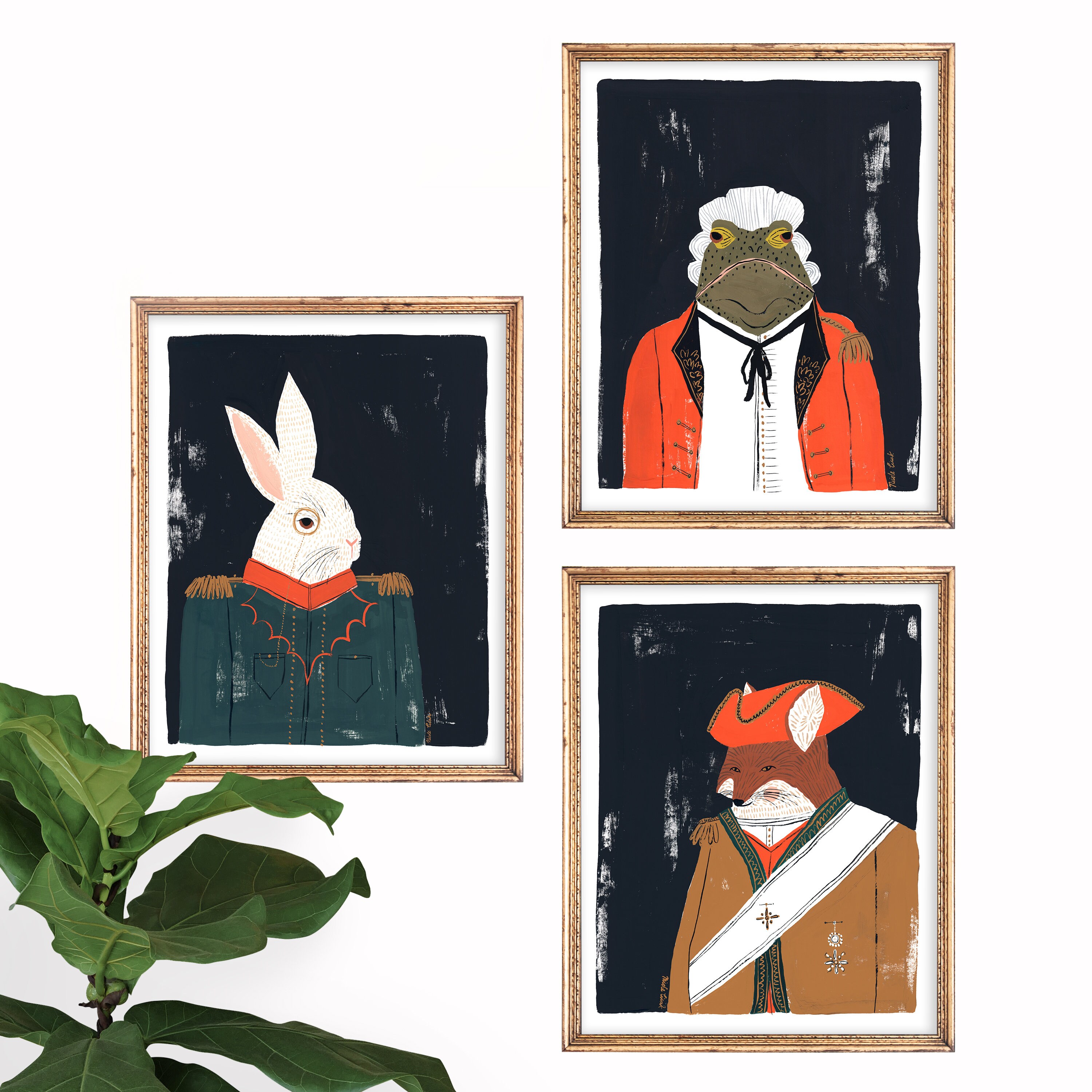 Fancy Bunny Portrait Art Print | Woodland Animal | Baby Home Decor ...