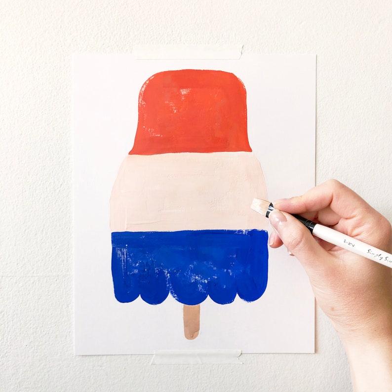 Firework Popsicle Art Print Foodie Wall Hanging Summer - Etsy