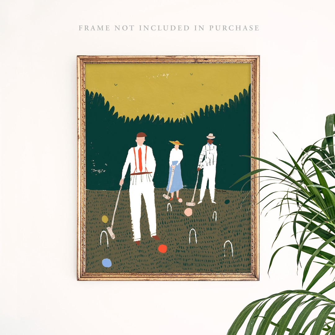 Croquet All Day Art Print | Historic Painting | Vintage Outdoor Sport ...