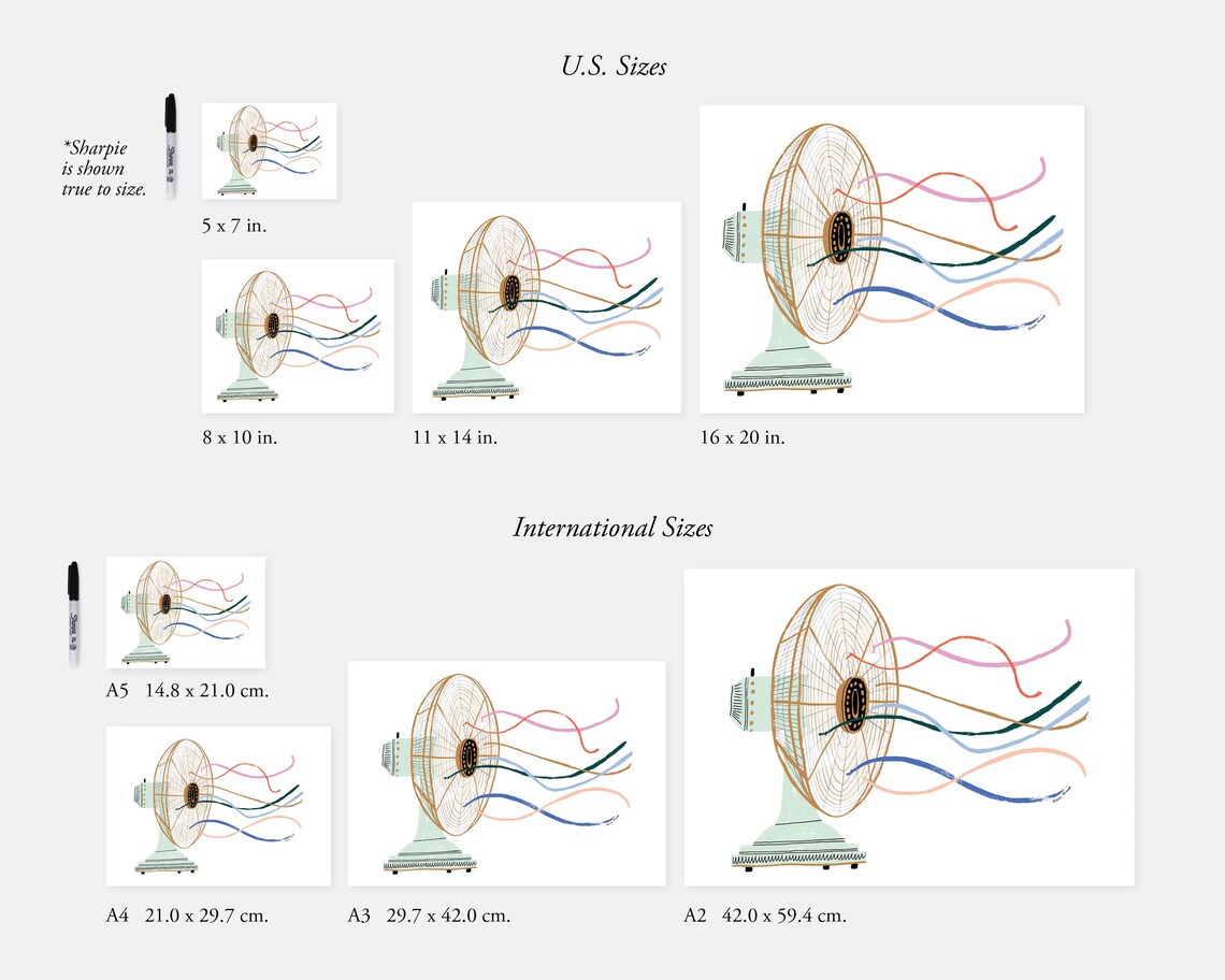 Electric Fan Art Print Rainbow Painting Unique Wall Art - Etsy