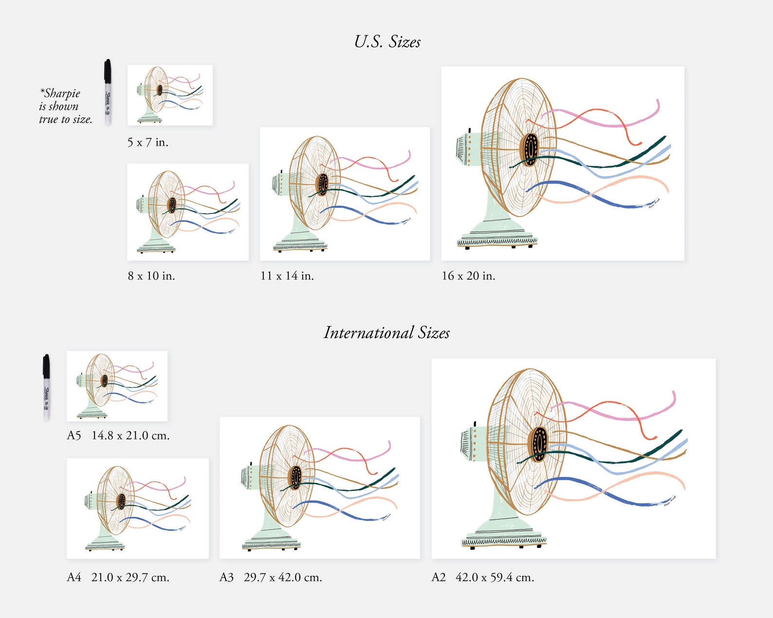 Electric Fan Art Print Rainbow Painting Unique Wall Art - Etsy