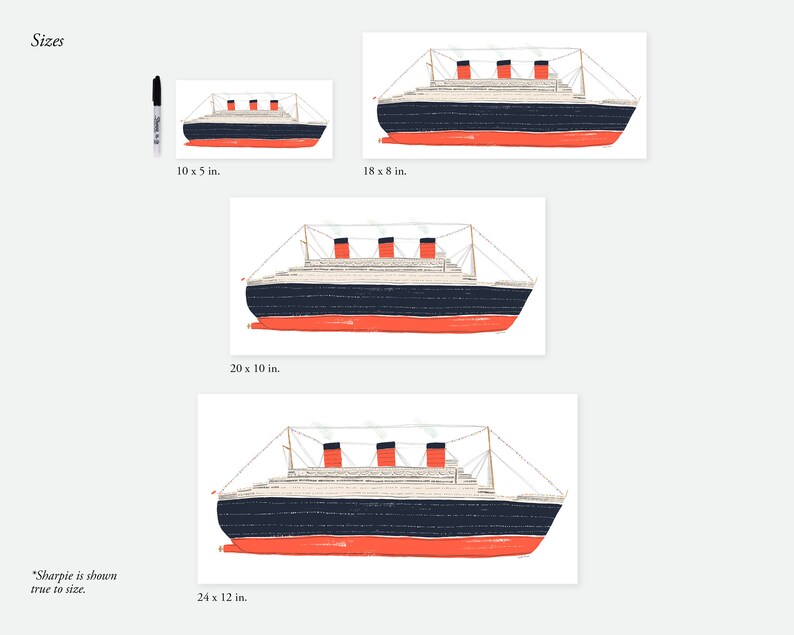 RMS Queen Mary Ocean Liner Art Print Sea Giclee Nautical - Etsy