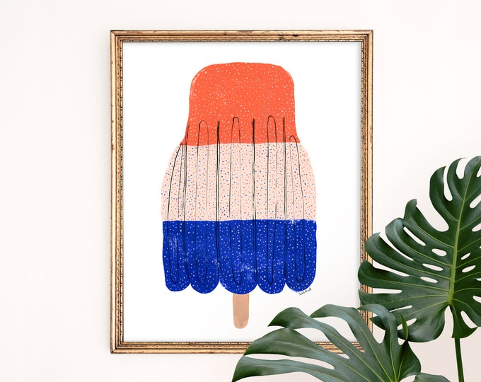 Firework Popsicle Art Print Foodie Wall Hanging Summer - Etsy