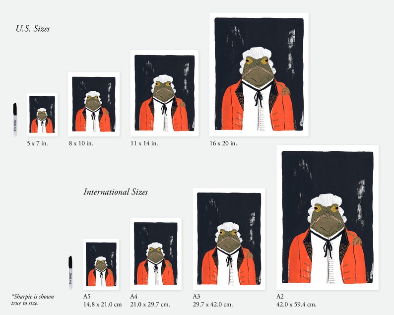 Fancy Toad Portrait Art Print Woodland Animal Baby Home | Etsy