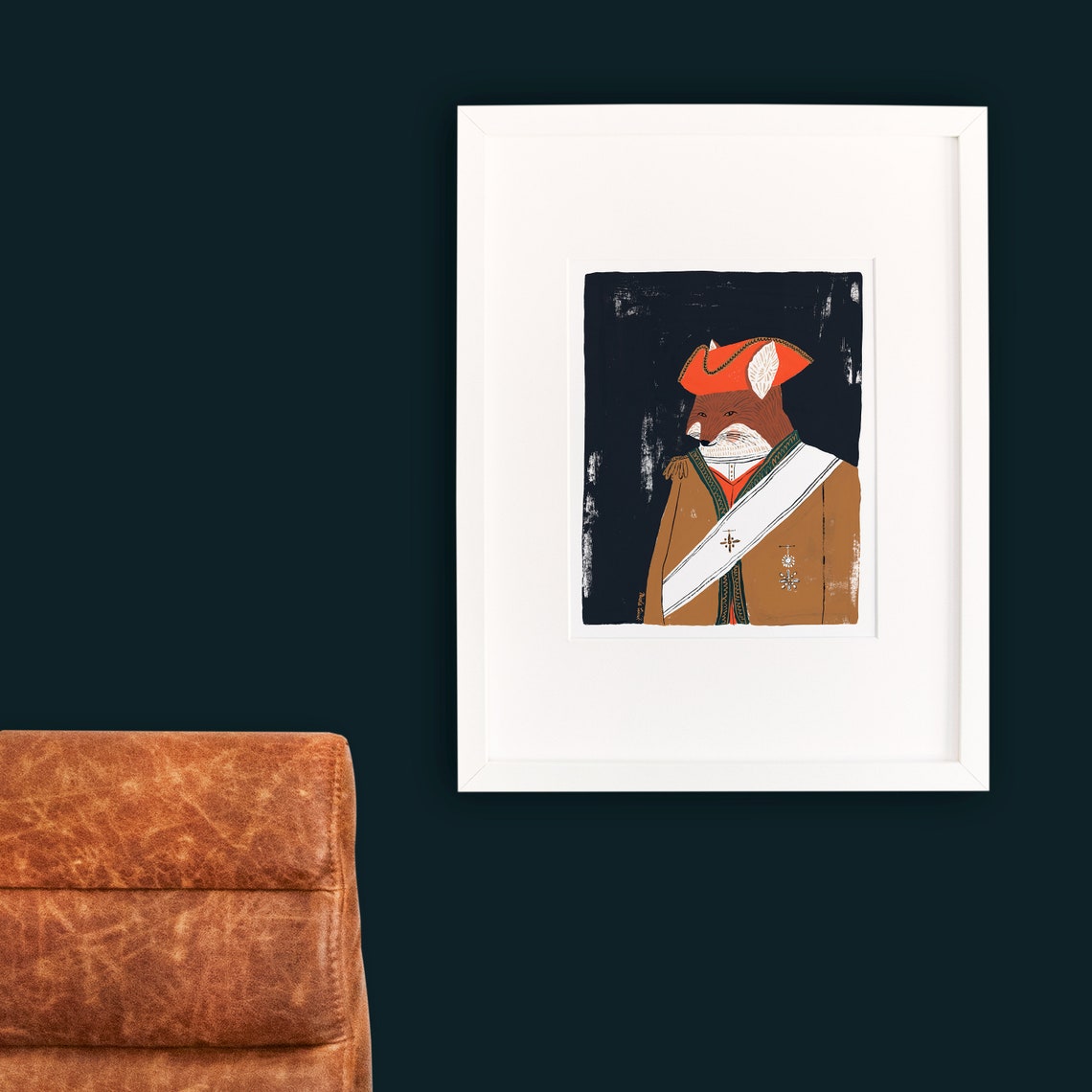 Fancy Fox Portrait Art Print Woodland Animal Baby Home | Etsy