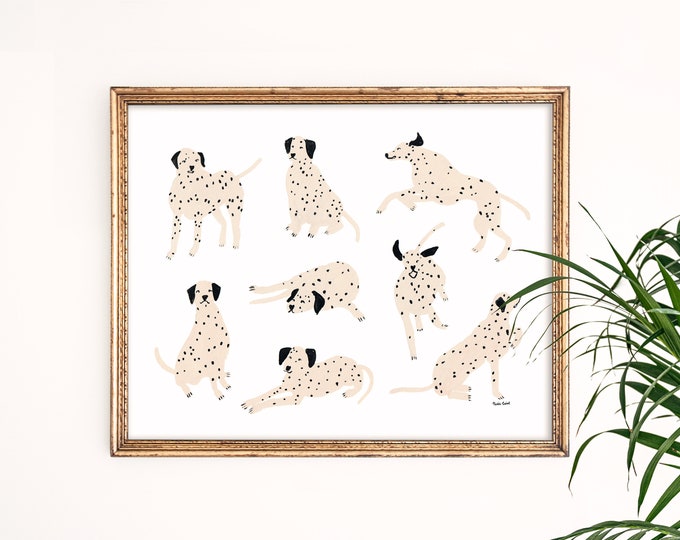 Dalmatian Dog Art Print Animal Lover Art Puppy Decor Polka Dot Wall Art ...