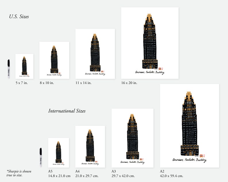 American Radiator Building Art Print NYC Architecture Art | Etsy