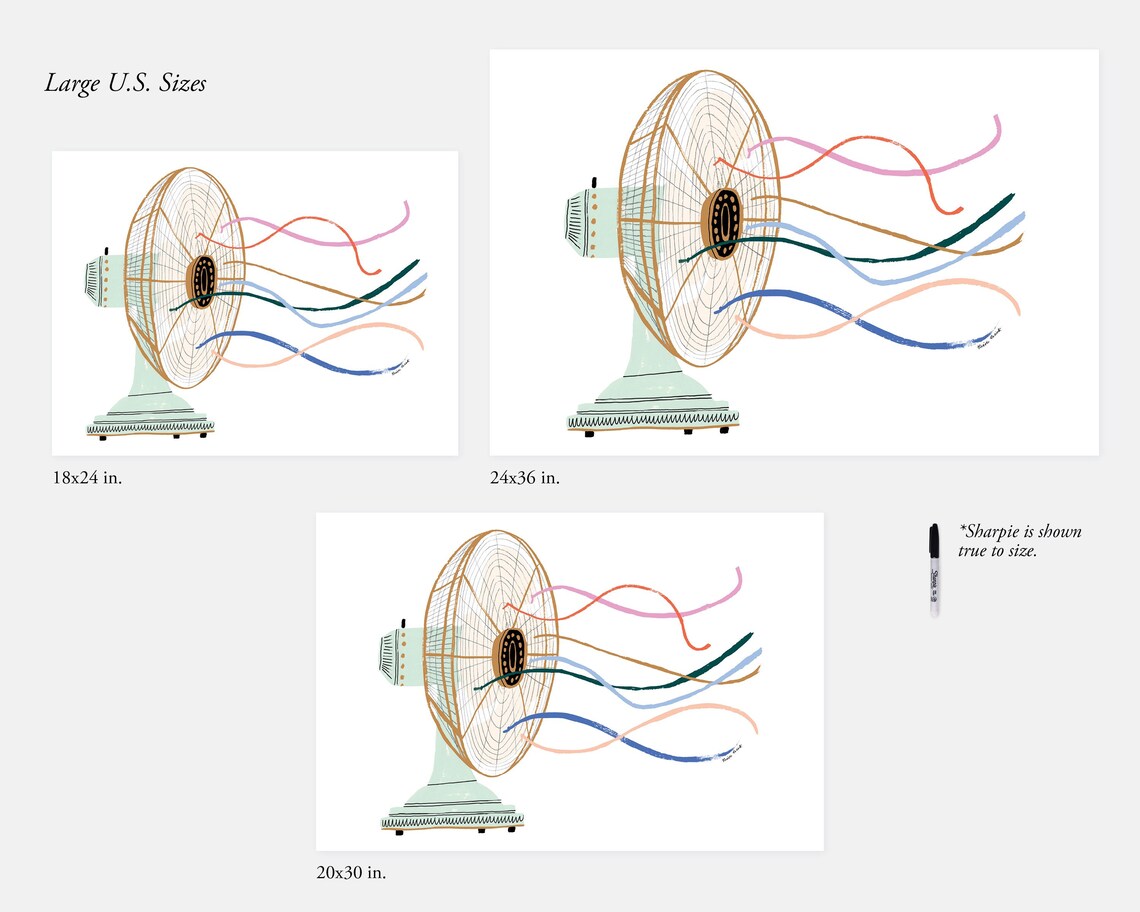 Electric Fan Art Print Rainbow Painting Unique Wall Art - Etsy