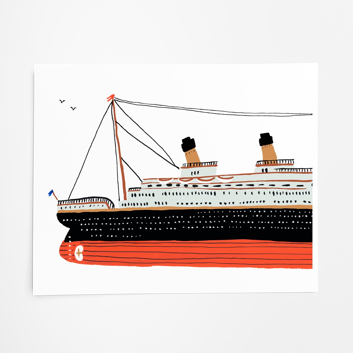 Set of 2 Titanic Prints | Nursery Wall Art Nautical | Boat Poster ...