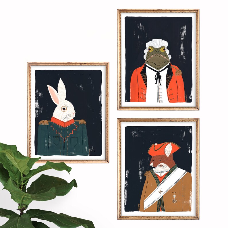 Fancy Toad Portrait Art Print Woodland Animal Baby Home | Etsy