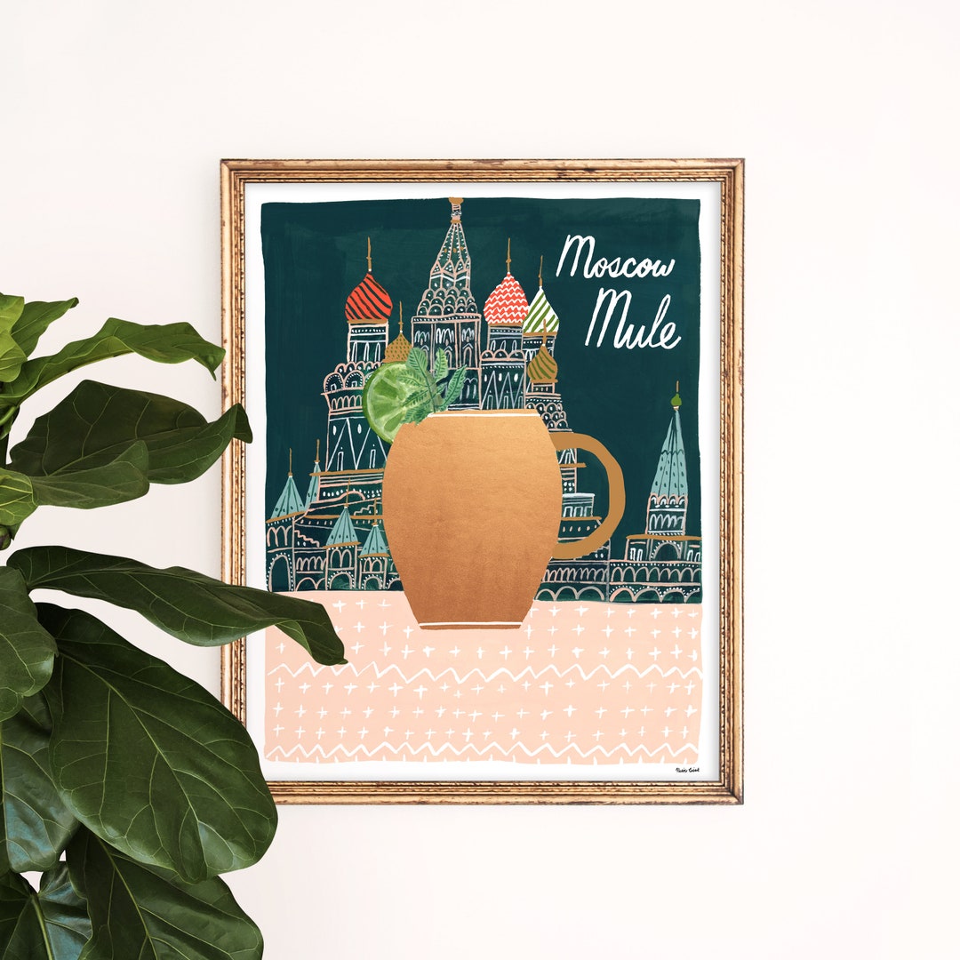 Moscow Mule Art Print | Alcohol Wall Decor | Mixology Wall Art ...