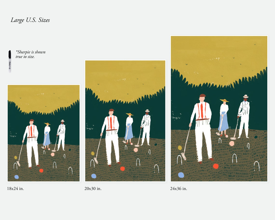 Croquet All Day Art Print | Historic Painting | Vintage Outdoor Sport ...