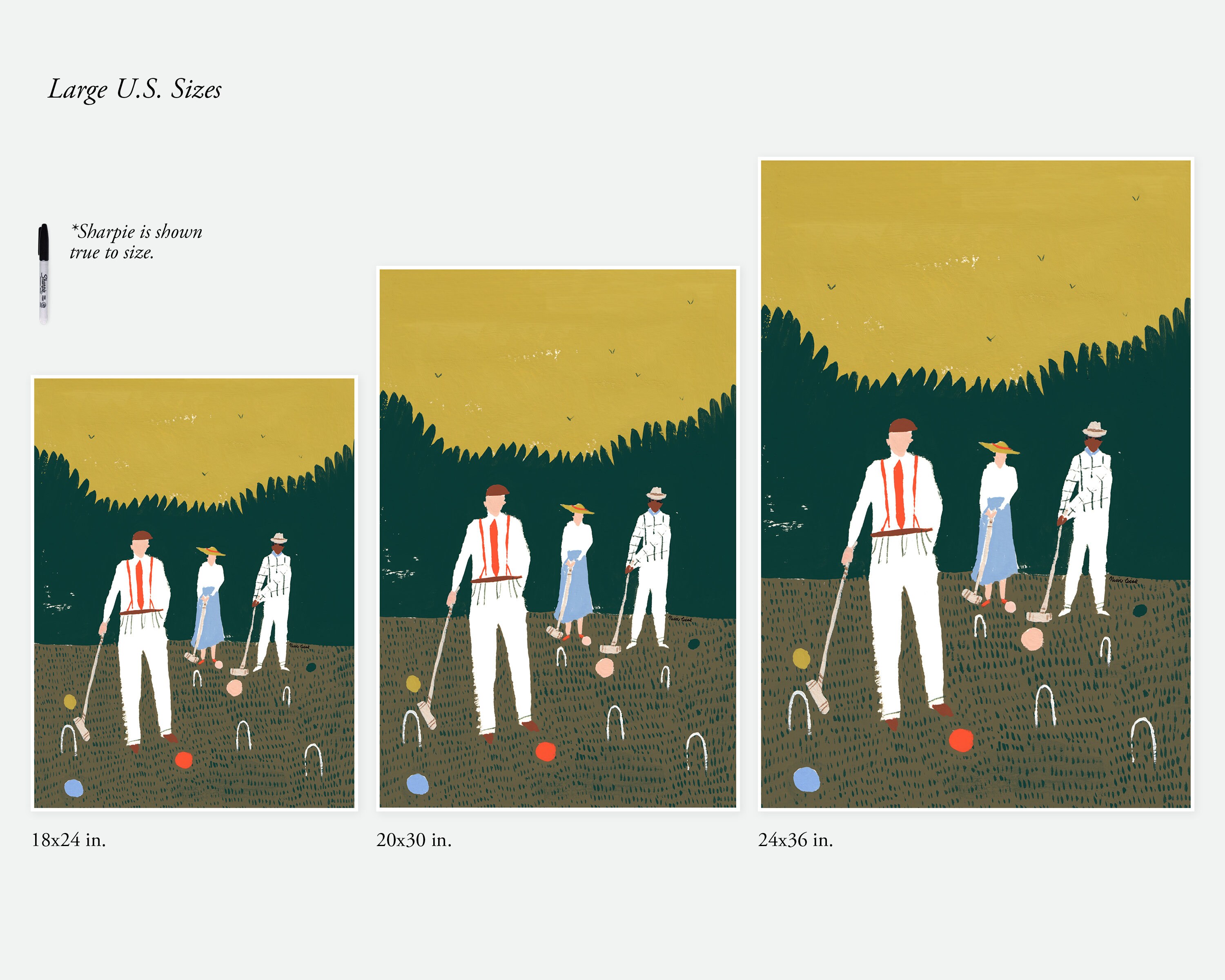 Croquet All Day Art Print | Historic Painting | Vintage Outdoor Sport ...