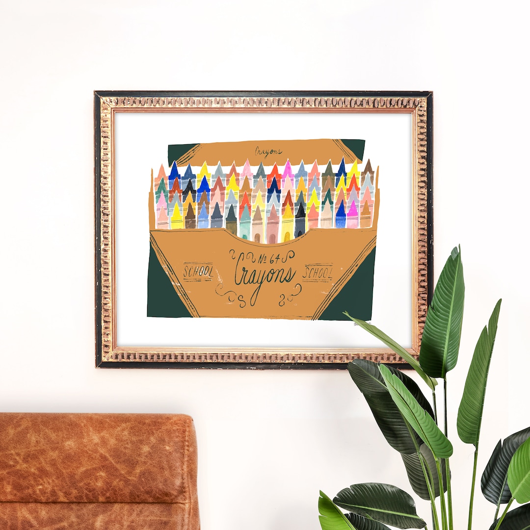 Crayons Art Print | Craft Room Painting | Artist Wall Art | Art Studio ...