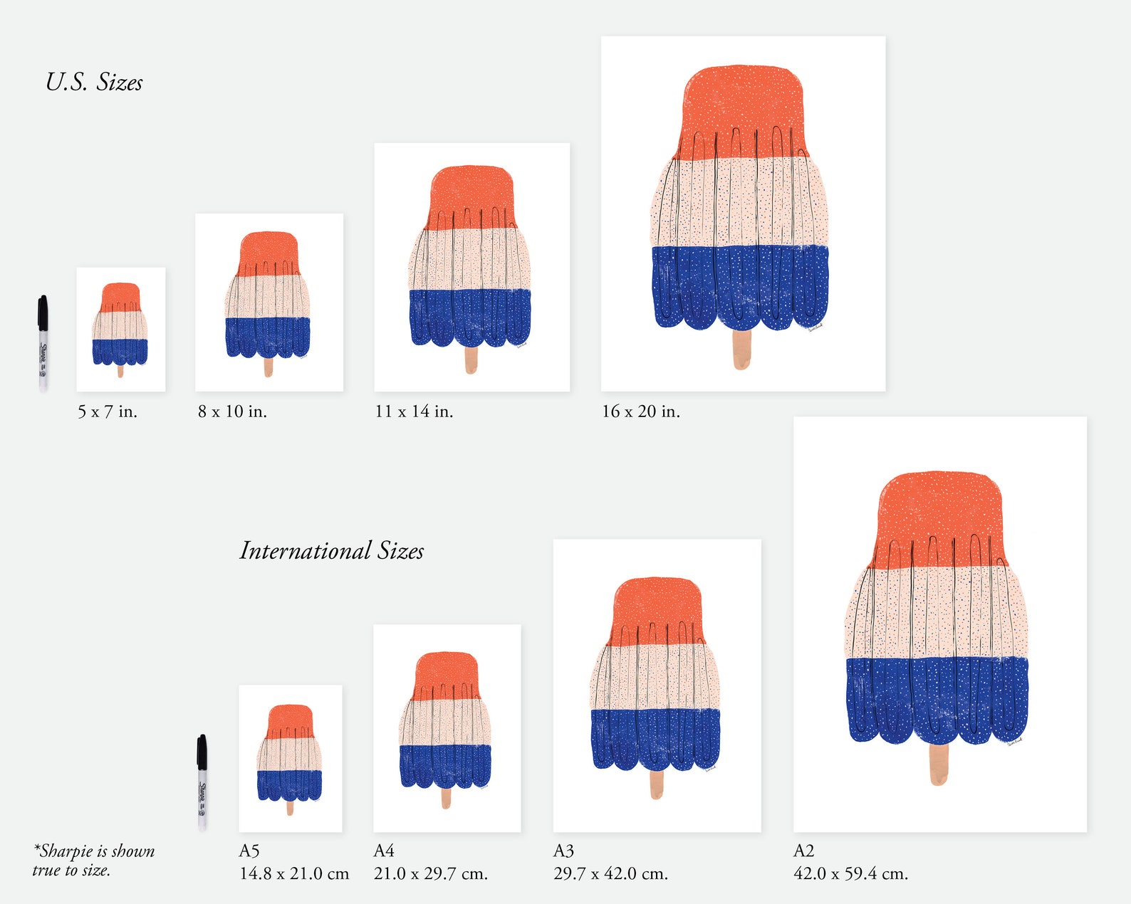 Firework Popsicle Art Print | Foodie Wall Hanging | Summer Home Decor ...
