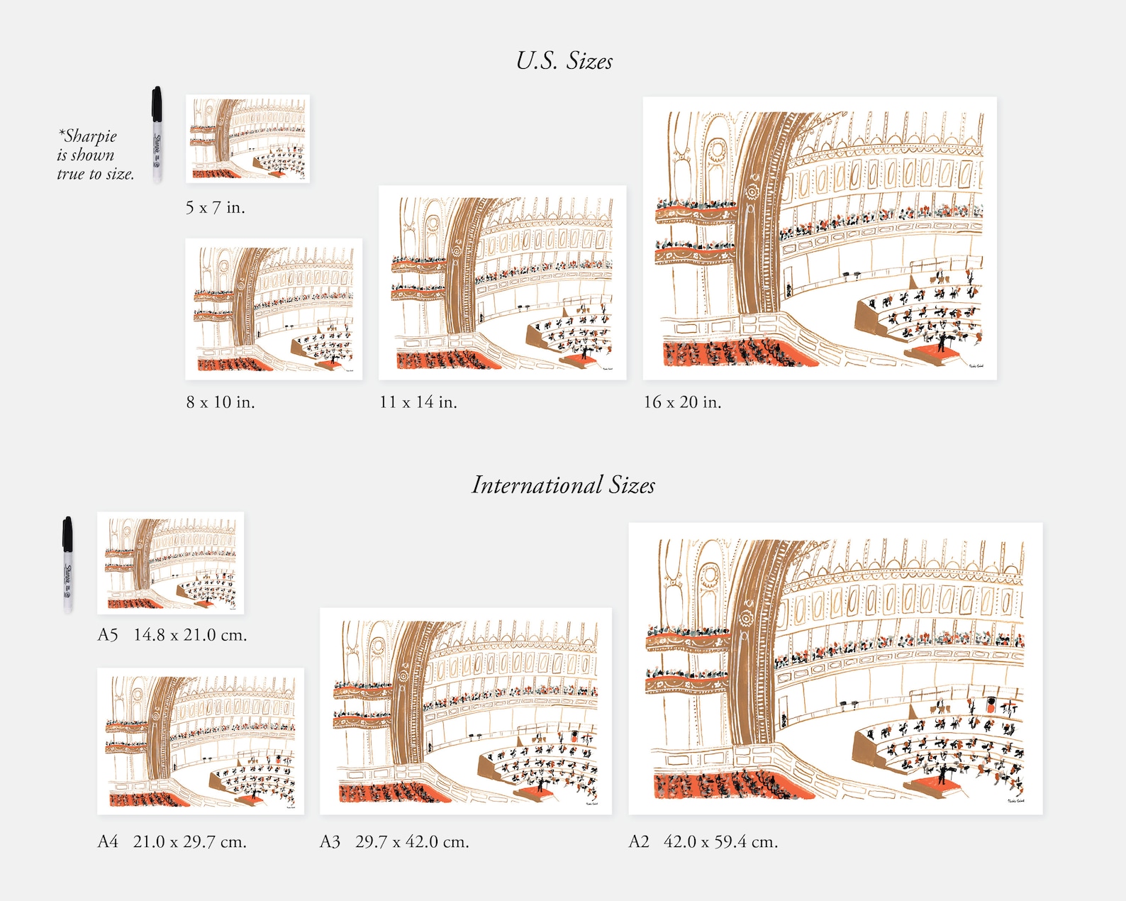 Orchestra Hall Art Print | Theatre Wall Decor | Musical Wall Art ...