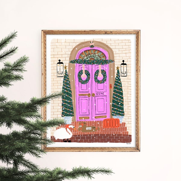 Watercolor Front Door Art Print - Etsy