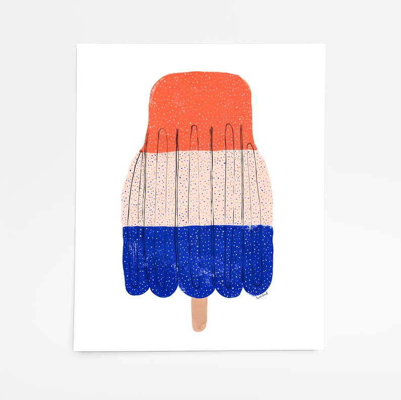 Firework Popsicle Art Print Foodie Wall Hanging Summer - Etsy