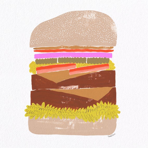 Prints Digital Prints Fast Food Art Hamburger Art Diner Art Burger ...