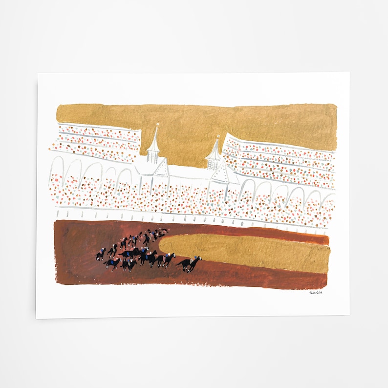 Day at the Races Art Print Kentucky Derby Painting | Etsy